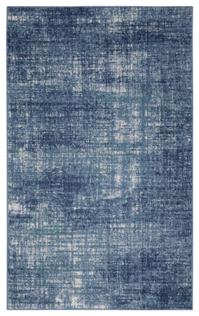 Calvin Klein River Flow Teal Ivory Blue Area Rug, 5'3"x7'3 ...