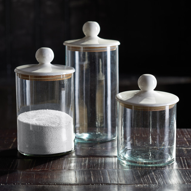 Petaluma Canisters, Set of 3, 5.25x5.25x11;5.25x5.25x9;5.25x5.25x7 ...