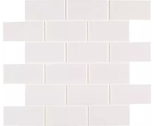 Retro Bianco Glossy 2X4 Porcelain Mosaic - Traditional - Wall And Floor ...