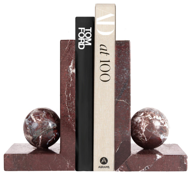Plum Marble Book Ends | Liang & Eimil Ebury - Contemporary - Bookends ...