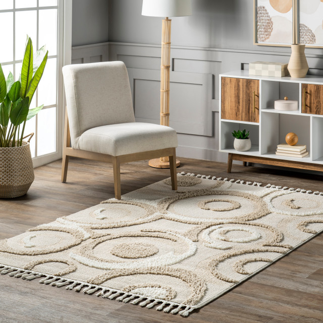 nuLOOM Leena Intertwined Circles High/low Area Rug, 6'7"x9 ...