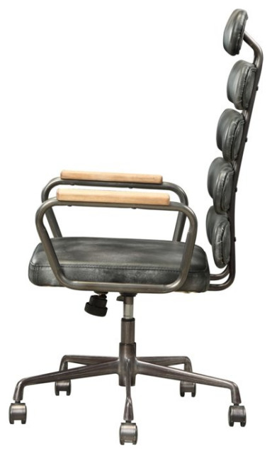 Executive Office Chair, Unique Design With Padded Vertical Slatted Back ...