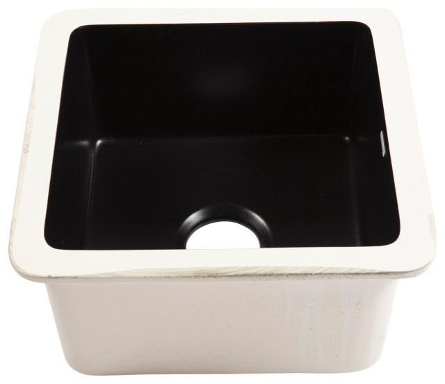 Eden Matte Black Fireclay 18" Single Bowl Undermount Kitchen Sink ...