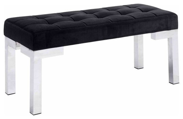 Zuo Modern Partner Bench Black Velvet - Contemporary - Upholstered ...
