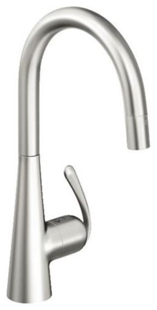 Grohe 32226SD0 Ladylux Dual Spray Pull-Down Faucet, Real Steel ...