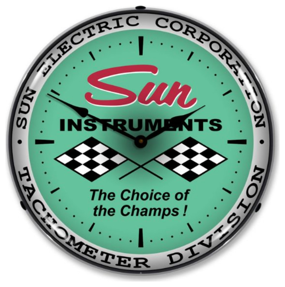 Z710055 Sun Tachometer Green Clock - Contemporary - Wall Clocks - by ...