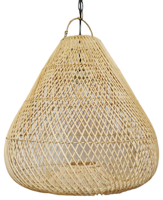Raw Rattan Batu Drop Lantern Large - Tropical - Pendant Lighting - by ...