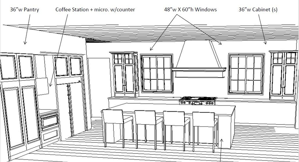 Kitchen layout and 3D drawing - seeking input