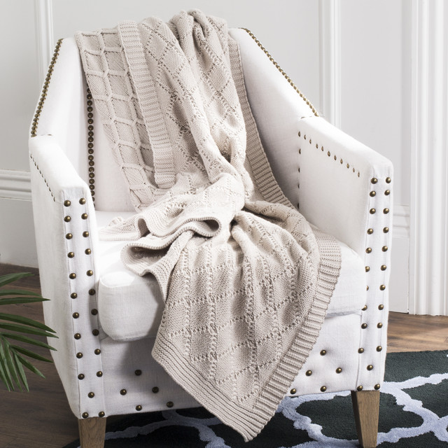 Petal Knit Throw - Scandinavian - Throws - by HedgeApple | Houzz