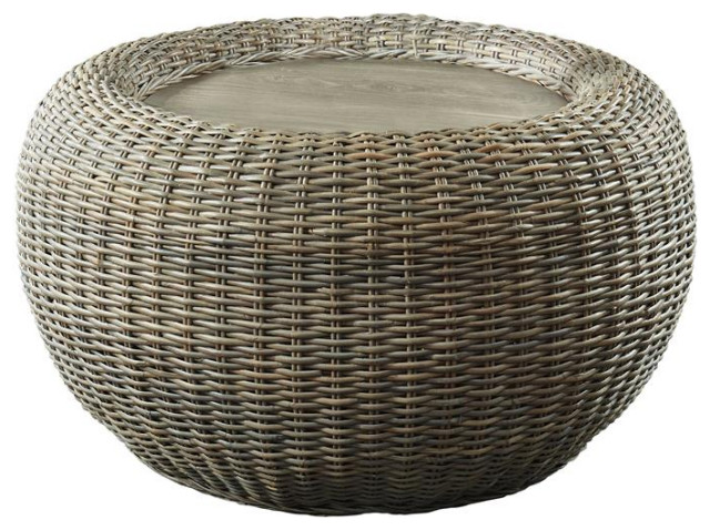 Furniture of America Lafleur Transitional Cobu Rattan Coffee Table in ...