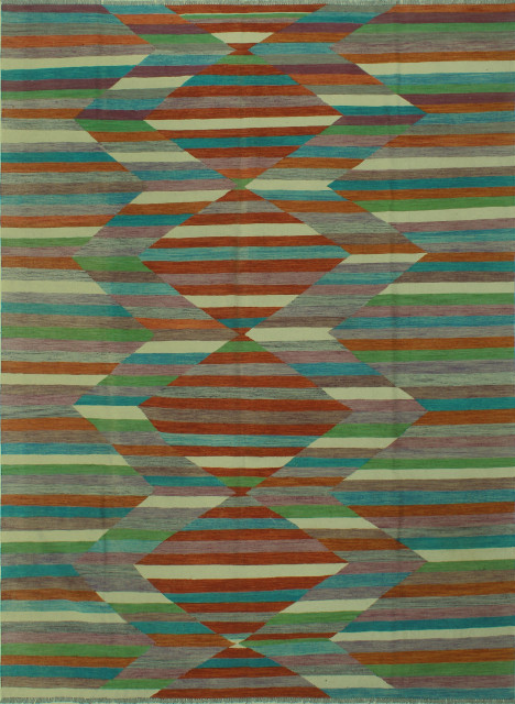 Winchester Kilim Suhailah Rust Rug, 8'7 x 11'5 - Contemporary - Area ...