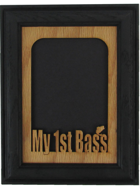 My First Bass Fishing Vertial Black Picture Frame and Oak Matte, 5"x7 ...