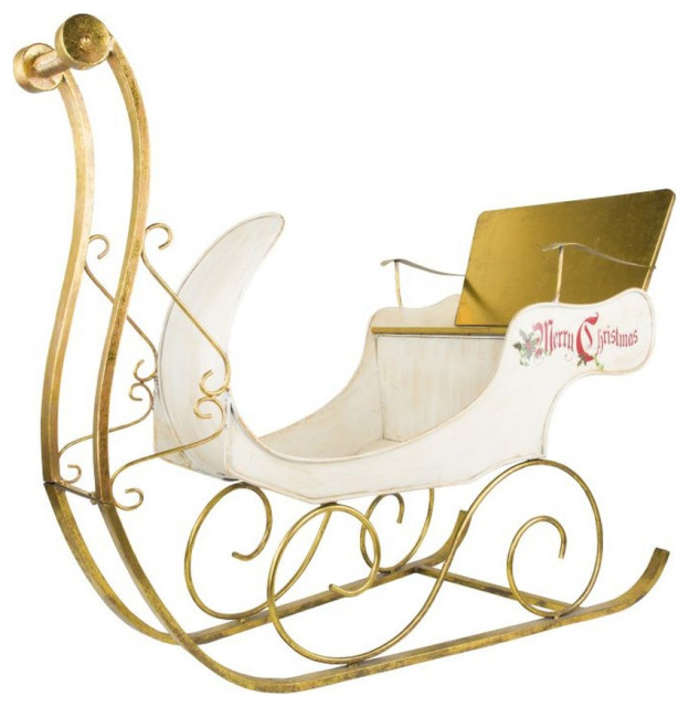 Mark Roberts 2015 Santa's Grand Sleigh Figurine, 64 x 51", Ivory/Gold ...