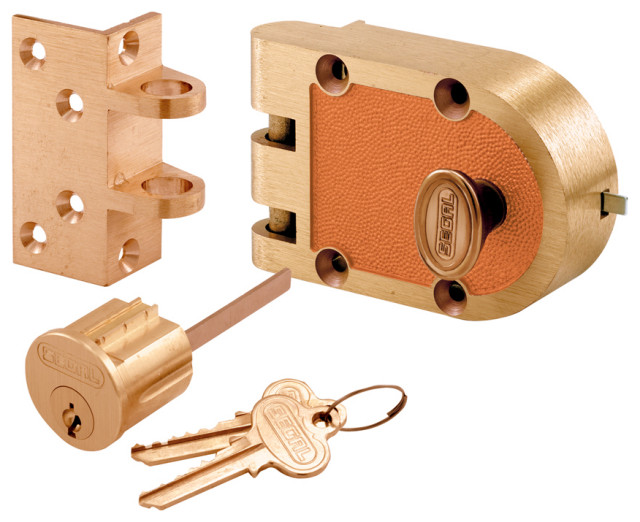 Bronze Deadlock, 666A, Single Cylinder, Angle Strike, Brass ...