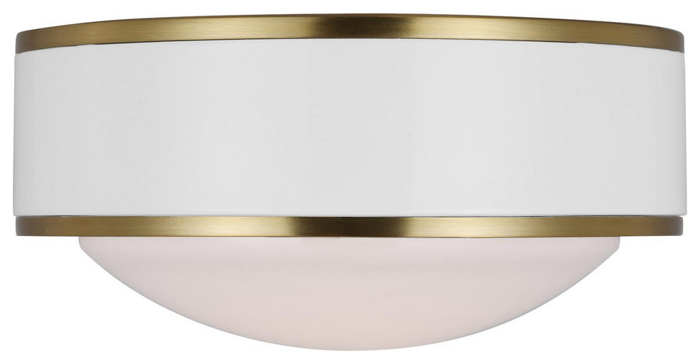 Visual Comfort Studio Monroe Ceiling Light in Burnished Brass And Gloss ...
