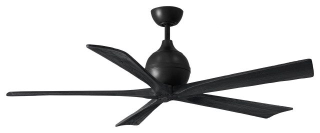 Irene-5, Ceiling Fan, Matte Black Finish/Matte Black Blades, 60 ...