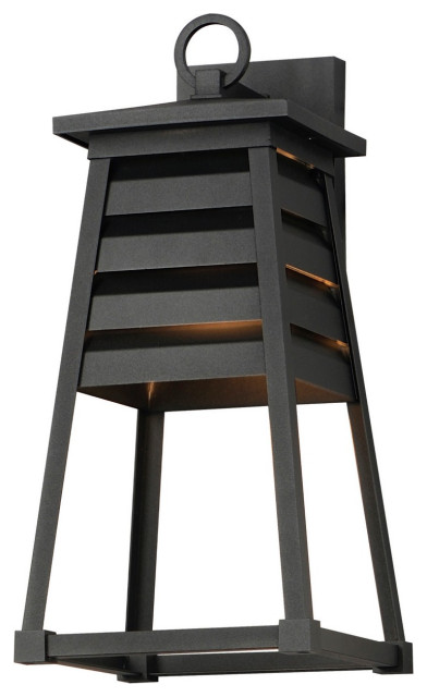 Shutters 1-Light Outdoor Wall Sconce, Black - Transitional - Outdoor ...