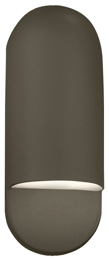 Ambiance Small Capsule Wall Sconce (Outdoor), Pewter Green, LED ...