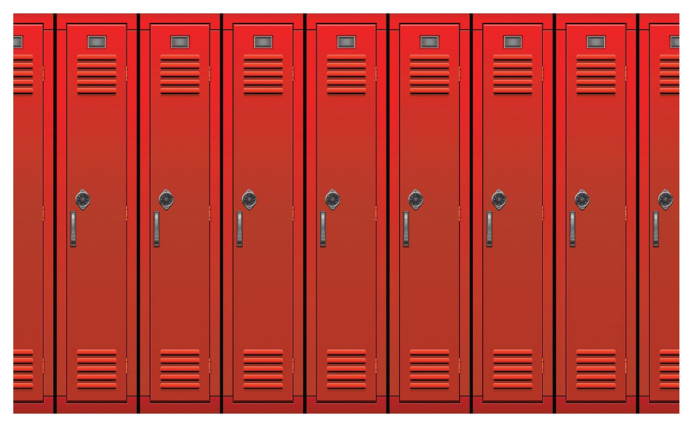Set of 6 Red School Lockers Backdrop Wall Decoration 30’ - Contemporary ...
