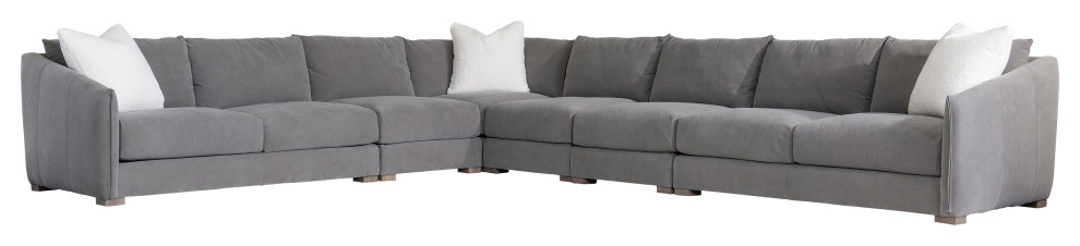 Bernhardt Demi Leather Sectional, 167" W x 137" D x 31" H - Sectional ...