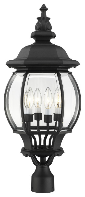 Textured Black Traditional, Colonial, Outdoor Post Top Lantern ...