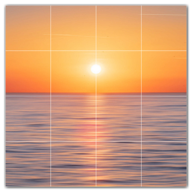 Sunset Ceramic Tile Wall Mural HZ500982, 24" Wide x 24" High - Beach ...