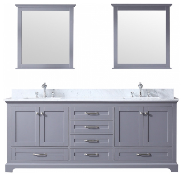 80 Inch Dark Gray Double Sink Bathroom Vanity, Choice of Top ...