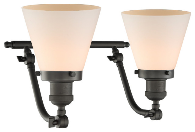Innovations Small Cone 2-Light Bathroom Fixture, Oiled Rubbed Bronze ...