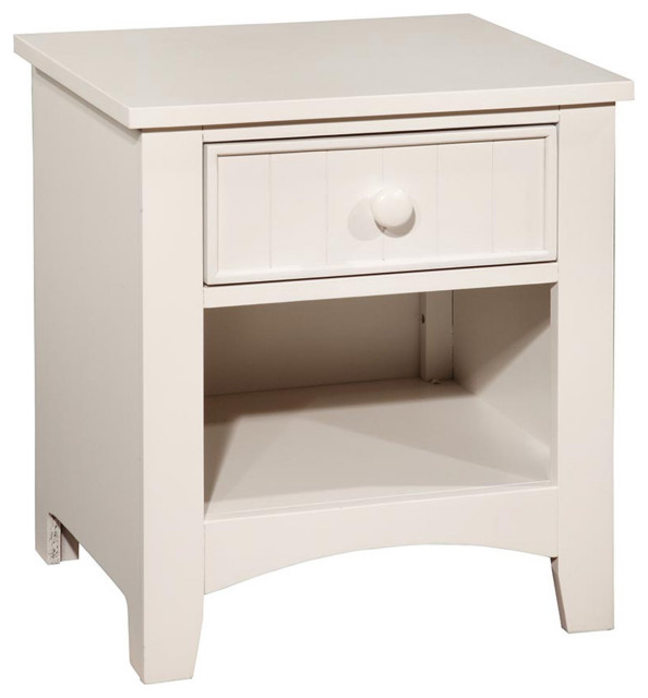 Transitional Nightstand, Smooth Rolling Drawers With Grooved Front ...