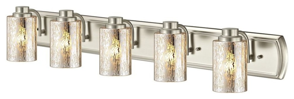 5-Light Vanity Light With Mercury Glass, Chrome - Transitional ...
