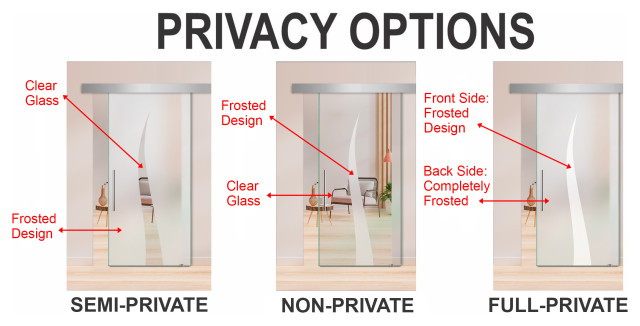 Sliding Glass Door With Faceted Stone ALU100, 36"x84" - Contemporary ...
