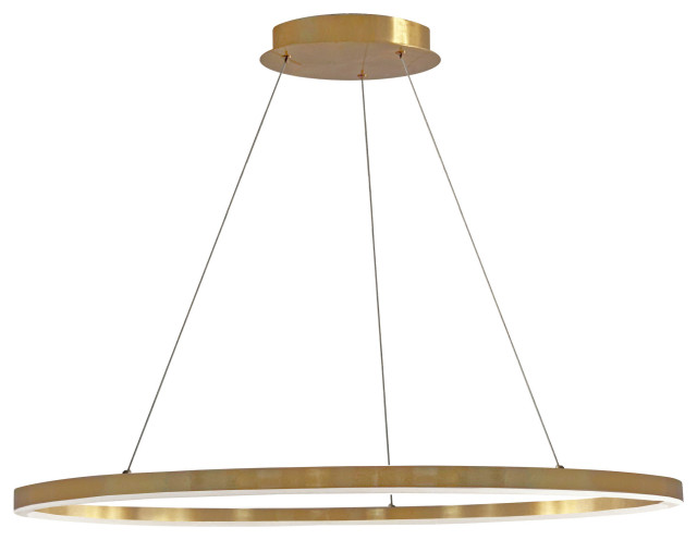63W Horizontal Chandelier, Aged Brass with White Acrylic Diffuser ...