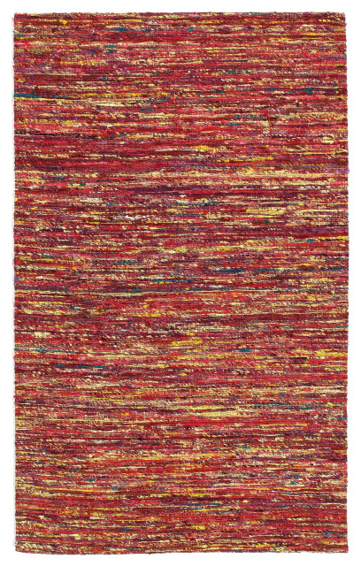 Red Flat-Weave Tufted Sari Silk 3'x5' - Contemporary - Area Rugs - by ...
