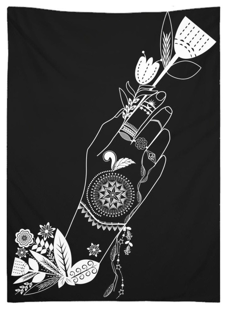 Bohemian Flower Girl Tapestry - Contemporary - Tapestries - by Famenxt ...