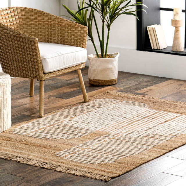 Emily Henderson x RugsUSA Geneva Tasseled Jute Rug, 4' x 6' - Beach ...
