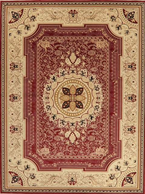 Victorian Style Aubusson Turkish Oriental Area Rug Carpet, Red, 12'5"X9 ...