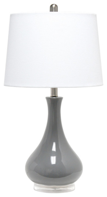 Lalia Home Droplet Table Lamp With Fabric Shade, Gray - Transitional ...