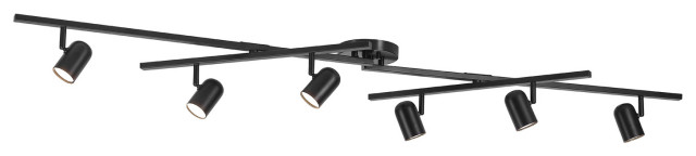 Wilma 6-Light Foldable Matte Black LED Integrated Track Lighting ...