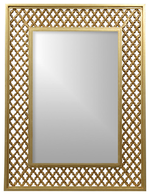 Quatrefoil Frame Mirror, Gold or White - Mediterranean - Wall Mirrors ...