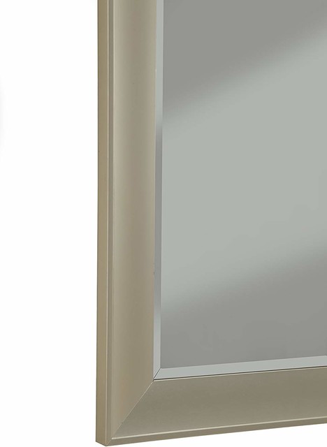 Contemporary Full Length Leaner Mirror With Polystyrene Frame, Brushed ...