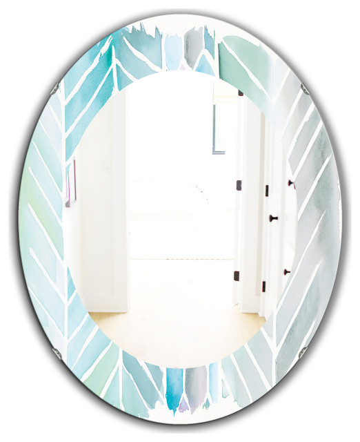 Designart Watercolor Swatch Element Iv Frameless Oval Or Round Wall ...