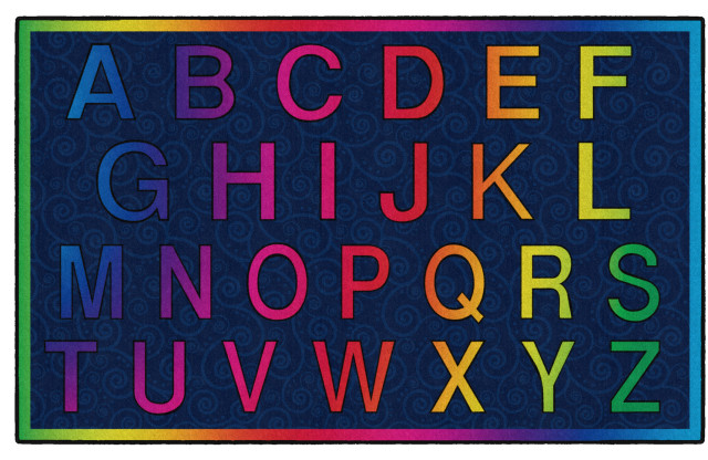 Flagship Carpets CE488-28W 5x8 Cheery Alphabet Rectangle Rug ...