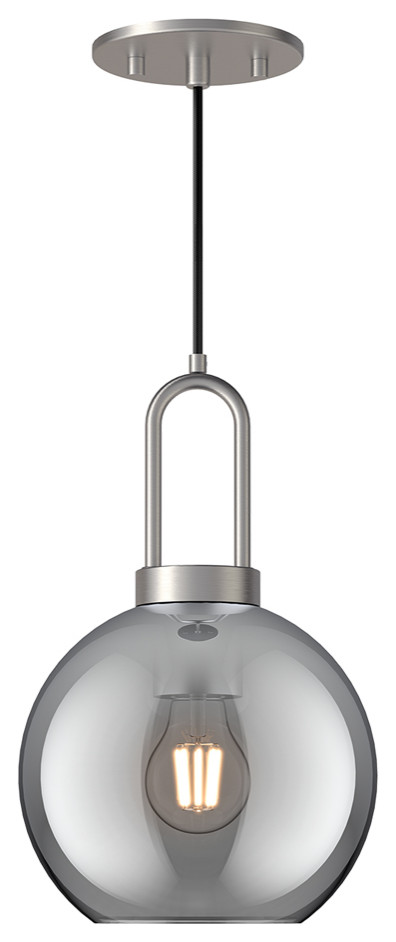 Soji pendants,Brushed Nickel | Smoked Solid Glass D7-7/8" x H12-1/2 ...