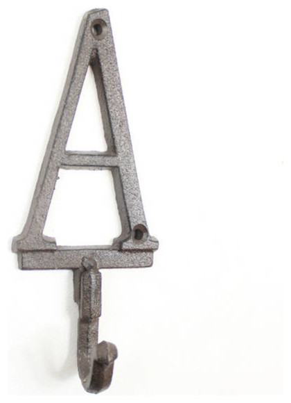 Cast Iron Letter A Alphabet Wall Hook 6'' - Industrial - Wall Hooks ...