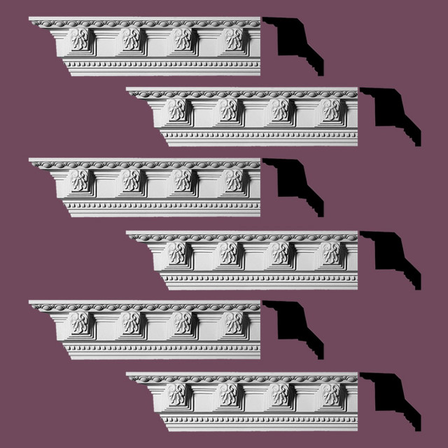 Ornate Cornice White Urethane Three Rivers Design 6 Pcs 564" Length ...