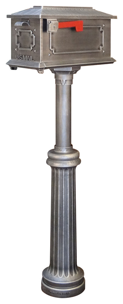 Kingston Curbside Mailbox with Bradford Surface Mount Mailbox Post ...