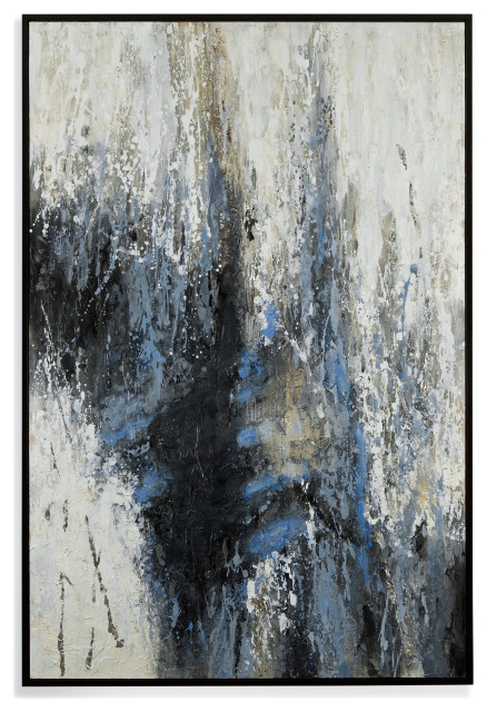 Blue Quiet Framed Canvas - Blue - Contemporary - Paintings - by BASSETT ...