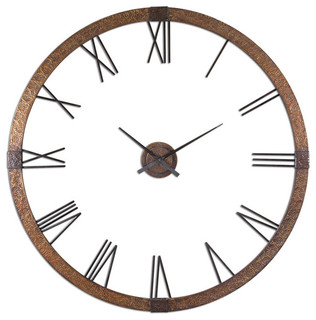 Hammered Copper Oversize Wall Clock - Industrial - Wall Clocks - by My ...
