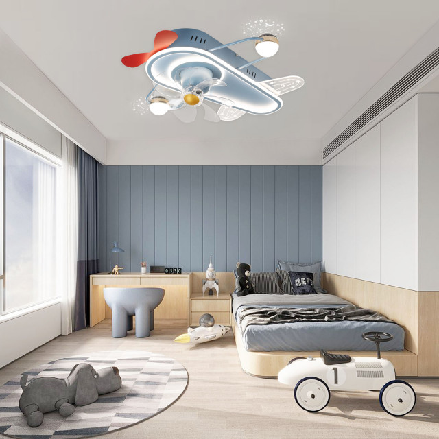 Flush Mount Kids Ceiling Fan with Dimmable Light and Remote for Kids ...