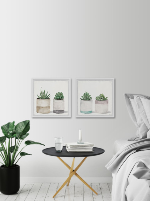 Fleshy Succulent Leaves Diptych, 2-Piece Set, 24x24 - Southwestern ...